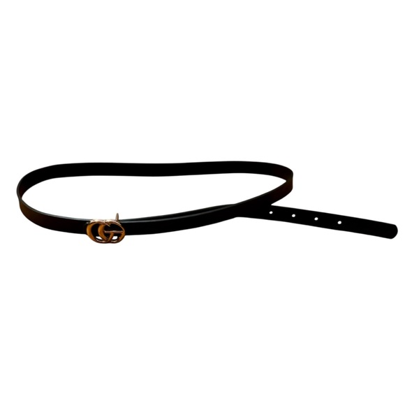 Accessories | Gucci Knock Off Small Belt Black Gold | Poshmark